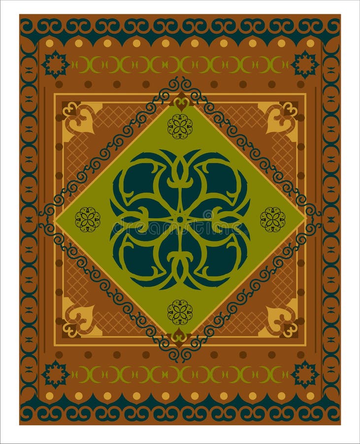 Decorative Vector Carpet Pattern Stock Vector - Illustration of ...