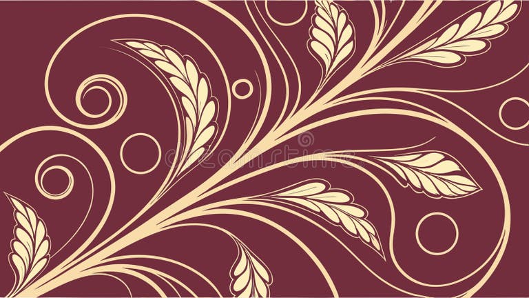 Wheat and Floral Pattern Design, Rustic Texture and Nature Motif Vector ...
