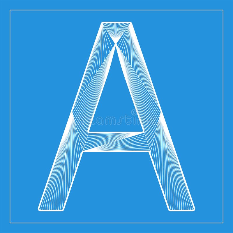 Decorative Vector Font. Stylized Letter a. Isolated Symbol on Blue ...