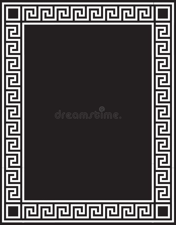 Decorative Frame with Greek Ornament Stock Illustration - Illustration ...