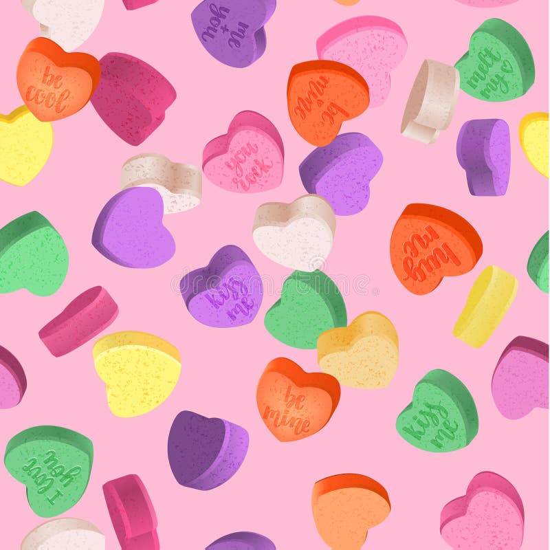 Conversation Hearts Stock Illustrations – 1,624 Conversation Hearts ...