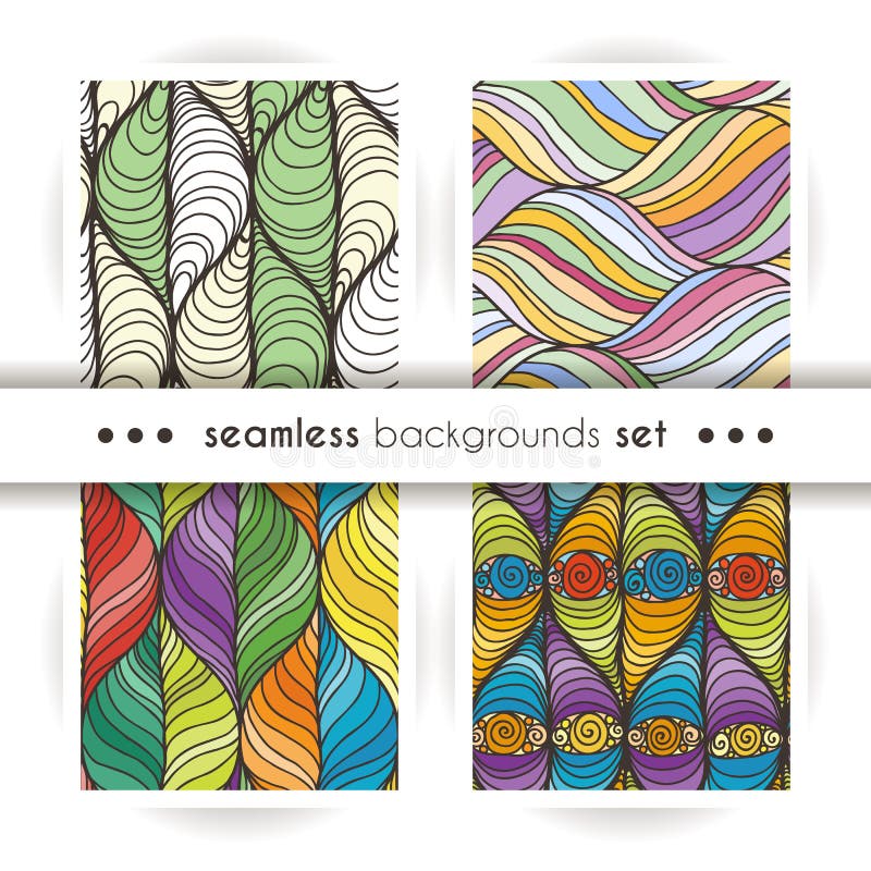 Decorative Vector Seamless Wave Pattern. Endless Illustration with ...