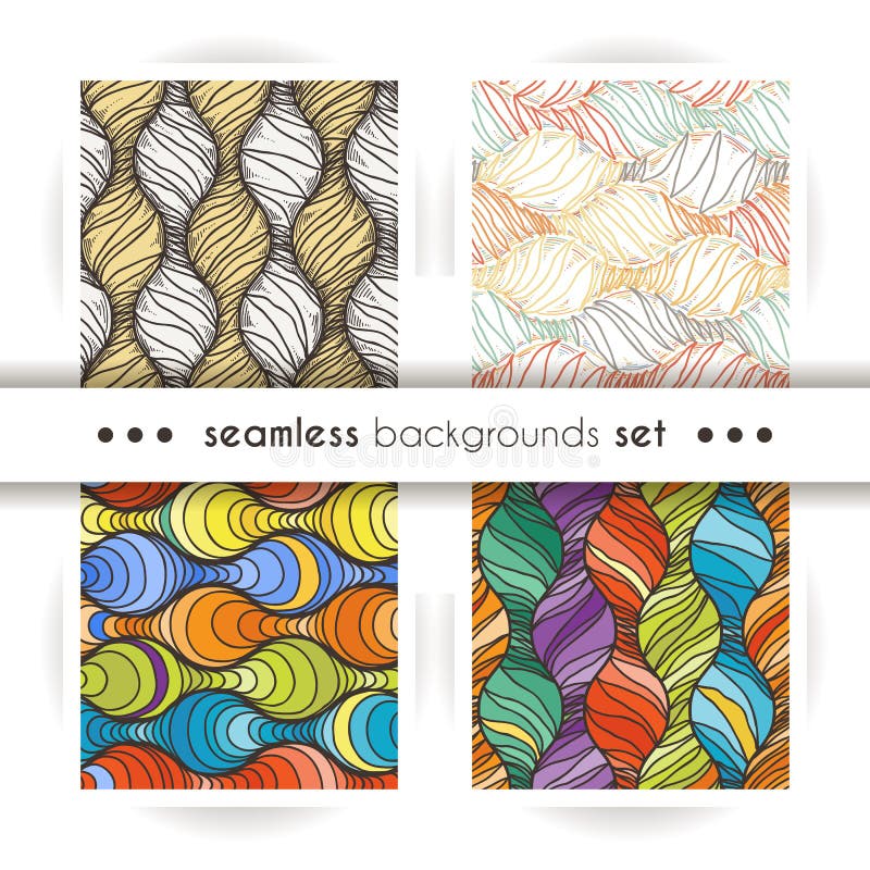 Decorative Vector Seamless Wave Pattern. Endless Illustration with ...