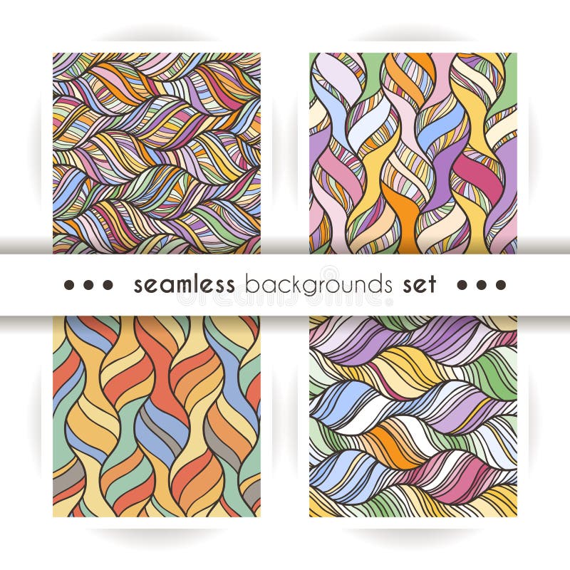 Decorative Vector Seamless Wave Pattern. Endless Illustration with ...