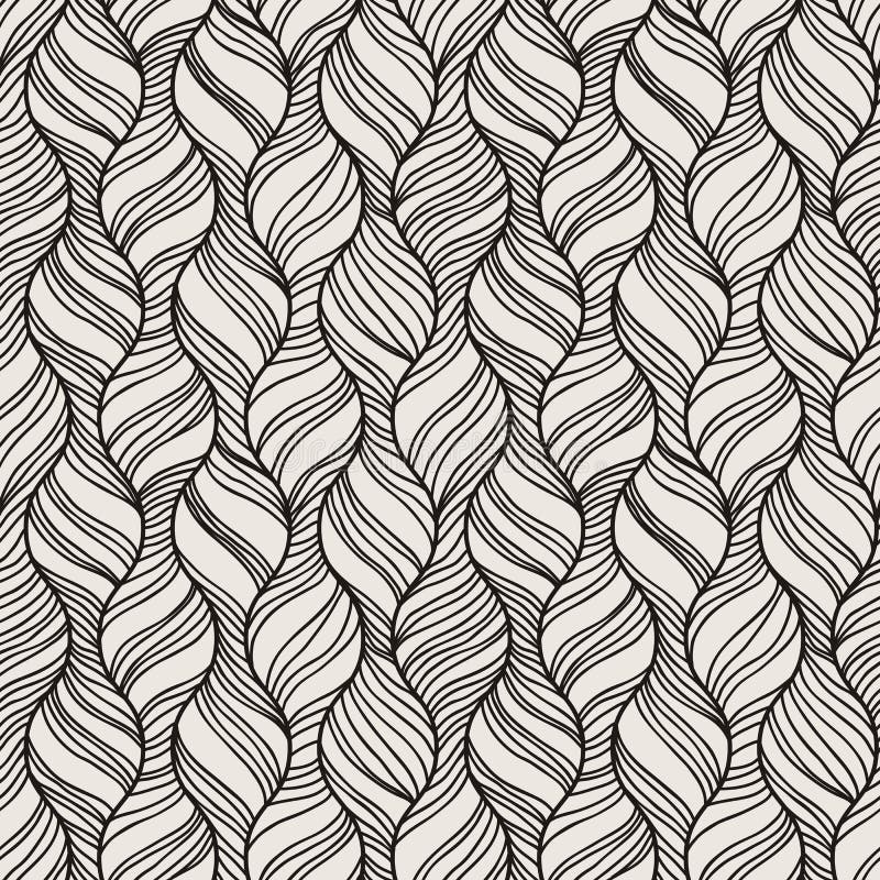 Decorative Vector Seamless Wave Pattern. Endless Illustration with ...