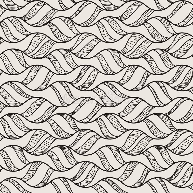 Decorative Vector Seamless Wave Pattern. Endless Illustration with ...