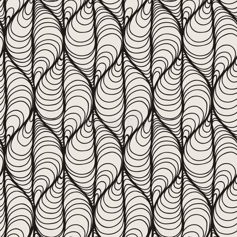 Decorative Vector Seamless Wave Pattern. Endless Illustration with ...