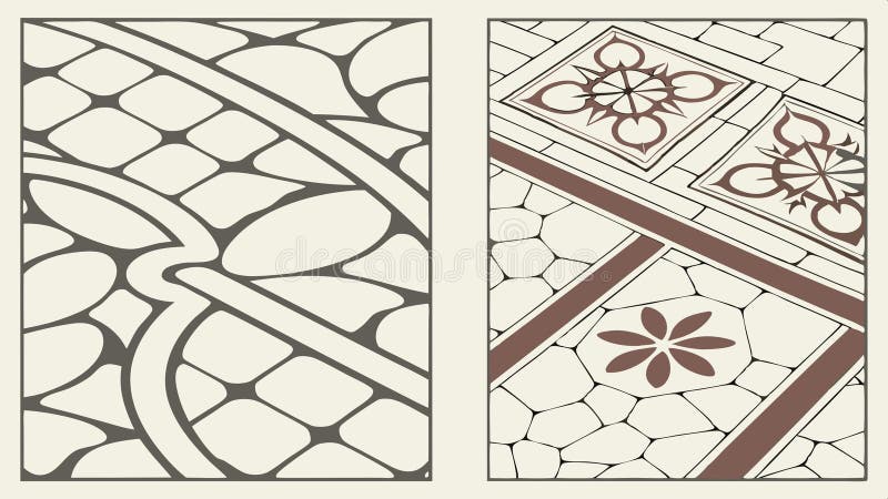 Floral Tile Pattern, Decorative Vintage Style Vector Design Generative ...