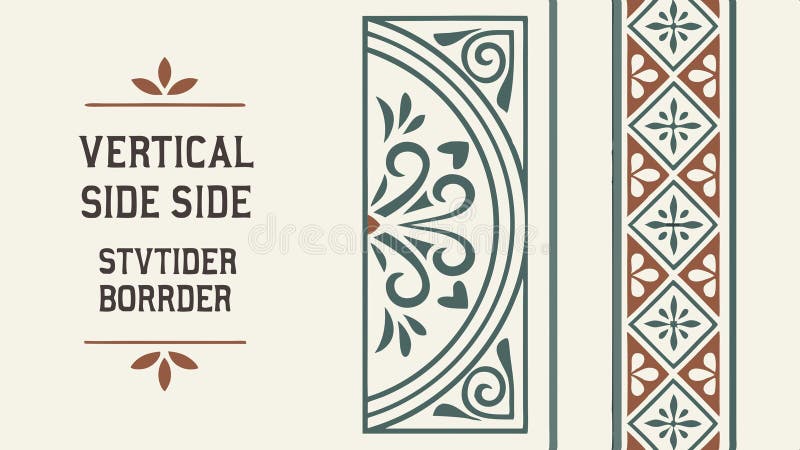 Decorative Vertical Border Pattern with Geometric and Floral Motifs ...