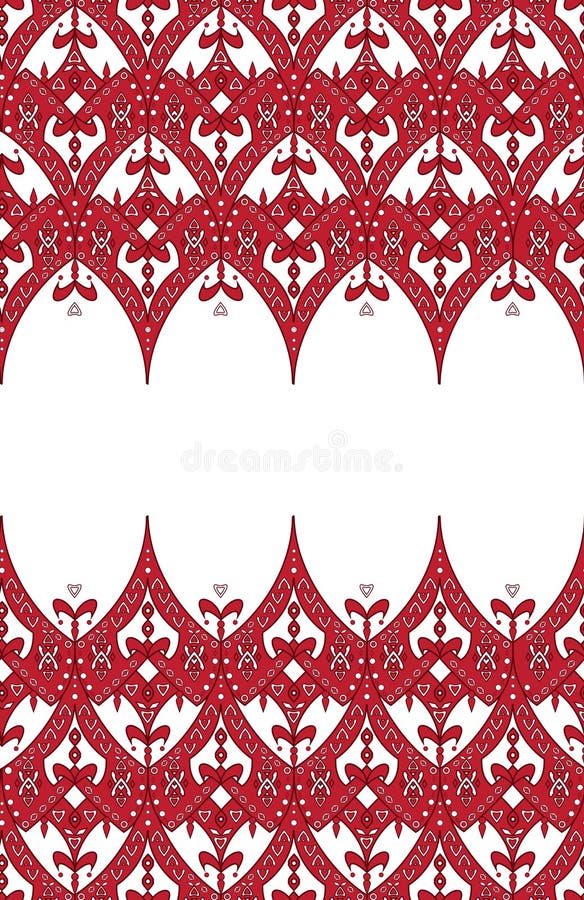 Decorative Vertical Red Border in Russian National Style Stock Vector ...
