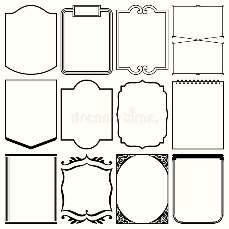 Decorative vertical frames stock vector. Illustration of ideas - 116973134