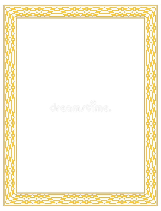 Decorative Vertical Golden Frame Border Stock Vector - Illustration of ...
