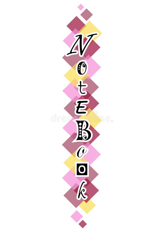 Decorative Vertical Lettering of Notebook on Colorful Background of ...