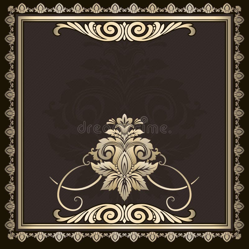 Decorative Vintage Background with Border Stock Illustration ...