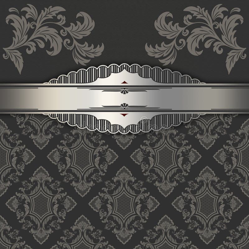 Vintage Silver Background with Elegant Patterns. Stock Illustration ...