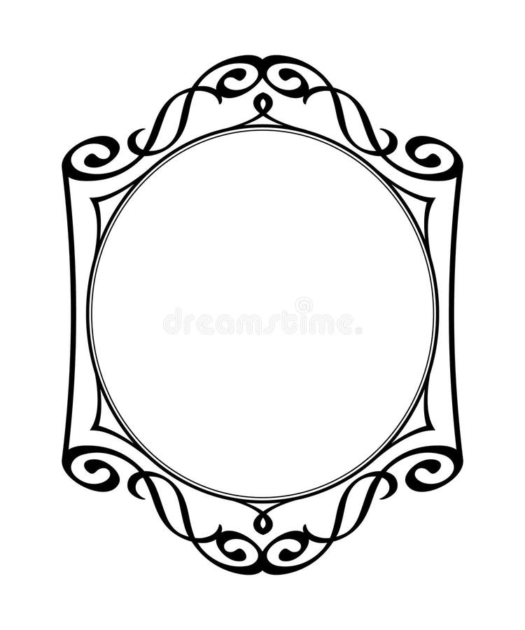 Black White Round Scroll Frame Stock Illustrations – 1,711 Black White ...