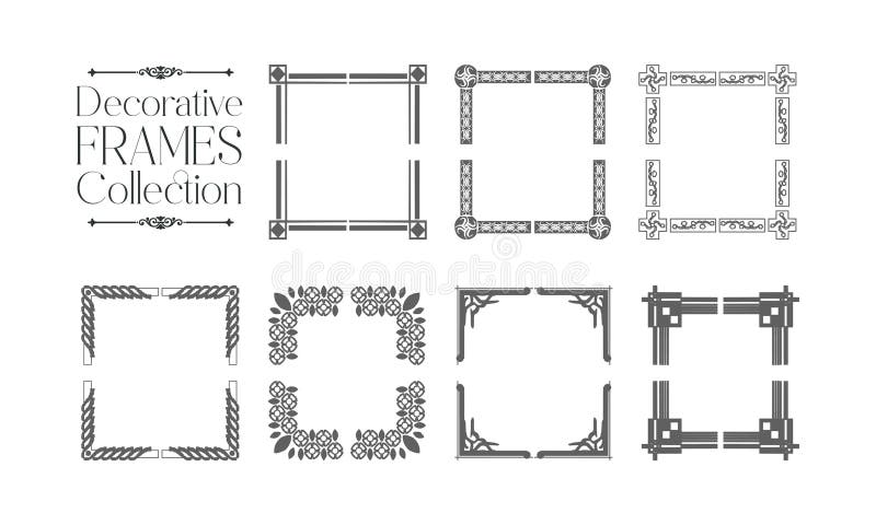 Antique Frame Vector Set Decorative Vintage Stock Illustrations ...