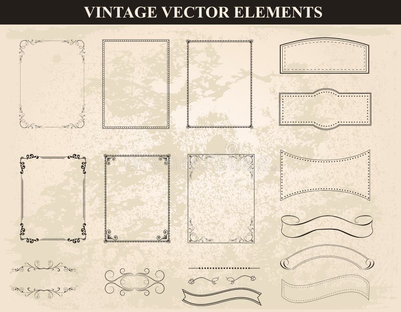 Decorative Vintage Frames and Borders Set Vector Stock Vector ...