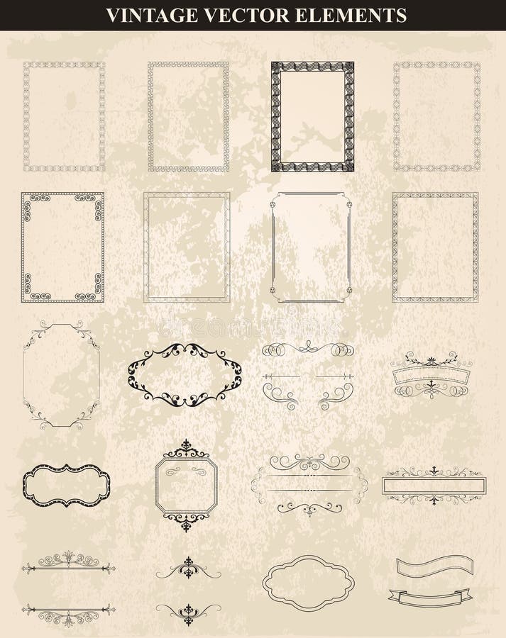 Decorative Vintage Frames and Borders Set Vector Stock Vector ...