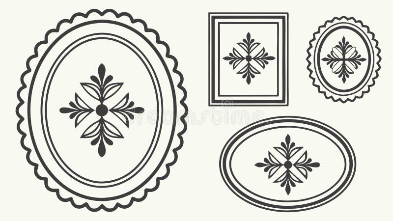 Decorative Vintage Frames with Cross Design, Elegant Borders, Vector ...