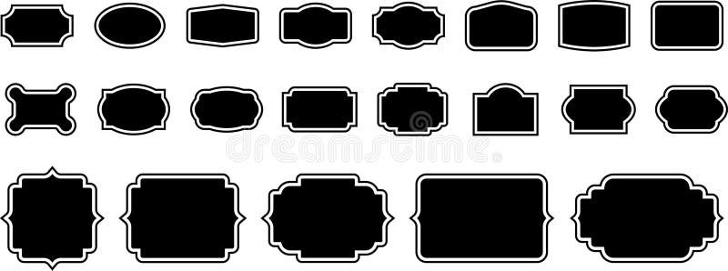 Decorative Vintage Frames Isolated. Art Design Border Labels Frames and ...