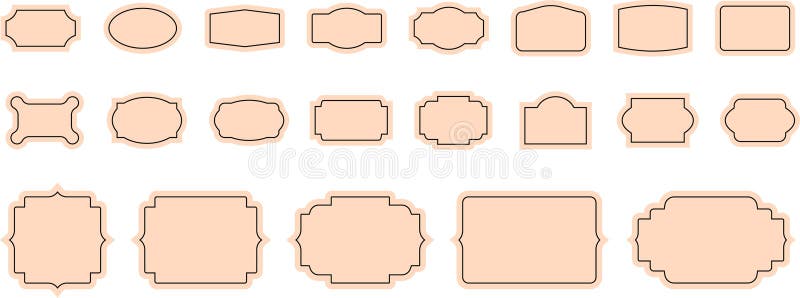 Decorative Vintage Frames Isolated. Art Design Border Labels Frames and ...