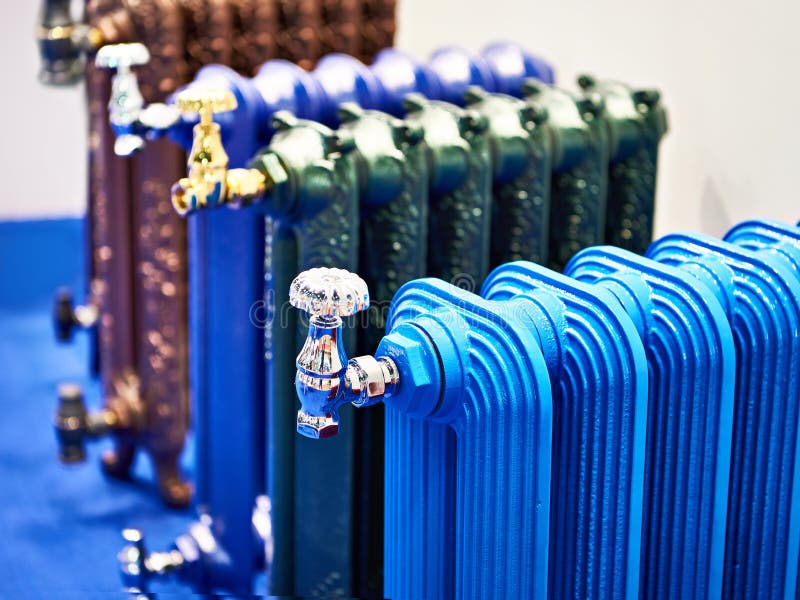 Decorative Radiators in Store Stock Photo - Image of material, service ...