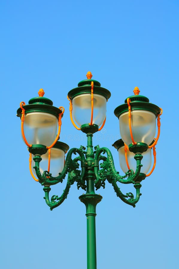 Decorative Vintage Street Lights Stock Image - Image of night, luster ...