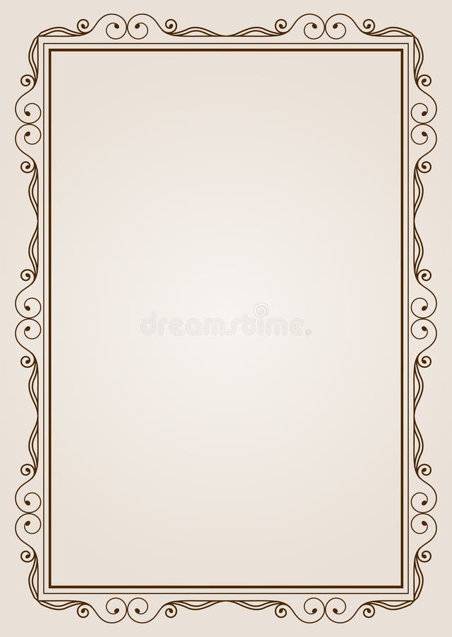 Decorative Vintage Style Elegant Border Stock Vector - Illustration of ...