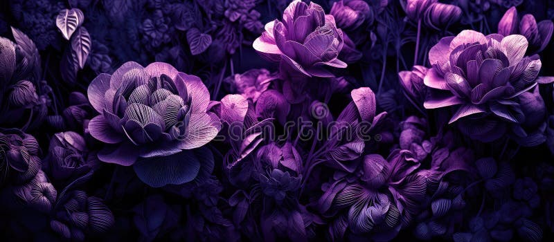 Decorative Violet Floral Background. Generative AI Stock Photo - Image ...