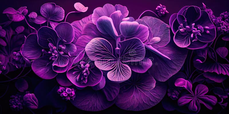 Decorative Violet Floral Background. Generative AI Stock Photo - Image ...