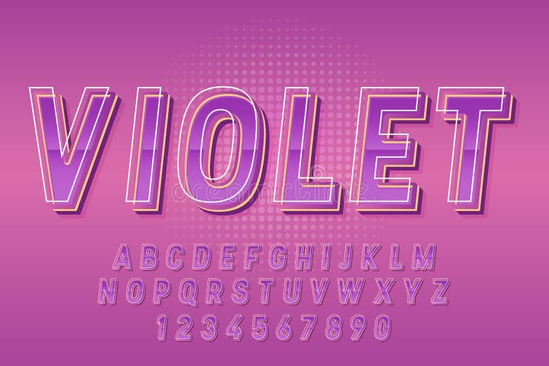 Decorative Violet Font and Alphabet Vector Stock Vector - Illustration ...