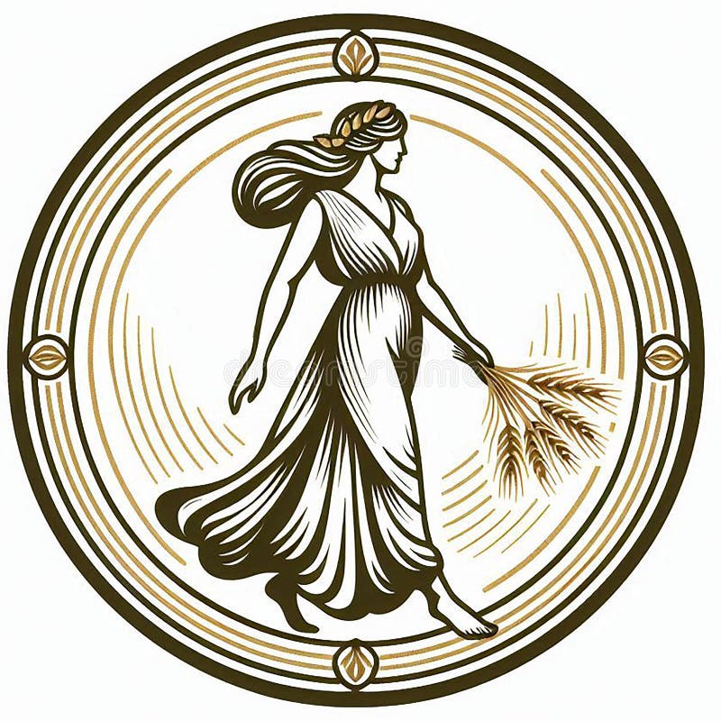 Decorative Virgo Maiden Horoscope Stock Illustration - Illustration of ...