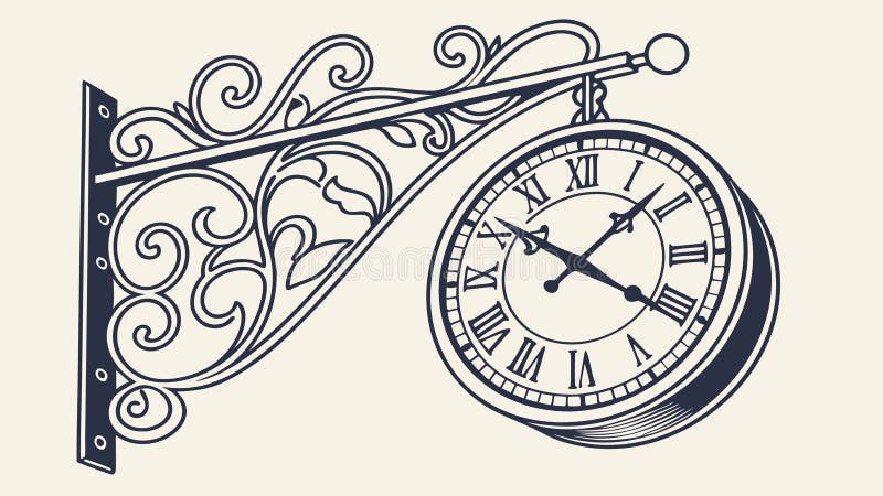 Decorative Wall Clock, Vintage Storefront Sign, Vector Design ...