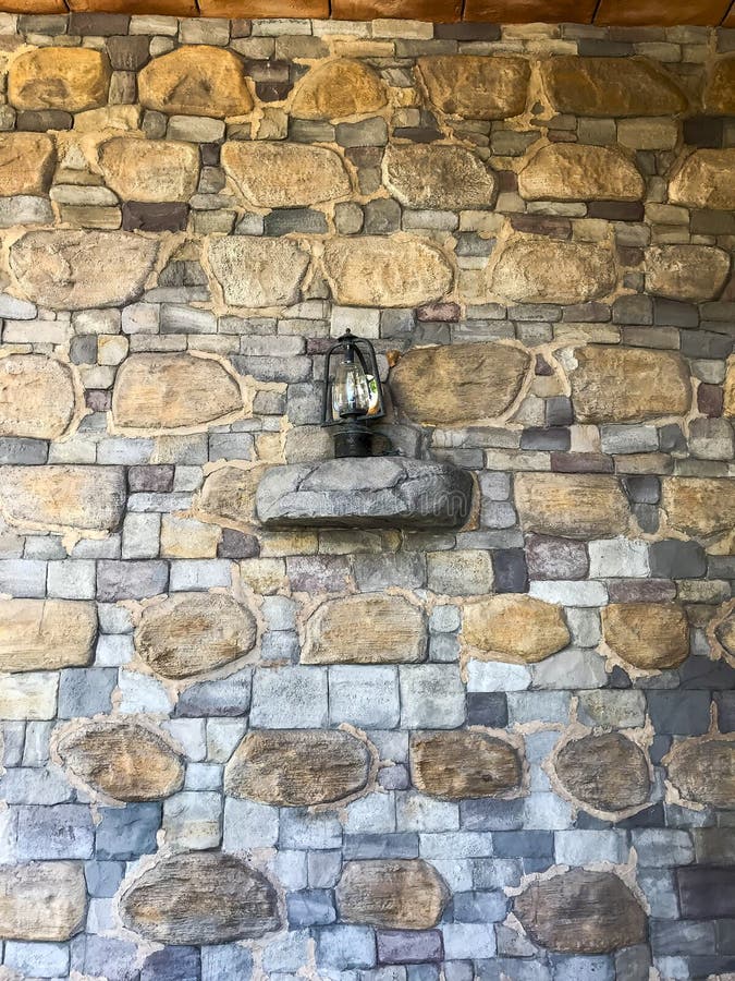 Decorative Wall of Colored Stone Bricks Stock Image - Image of granite ...