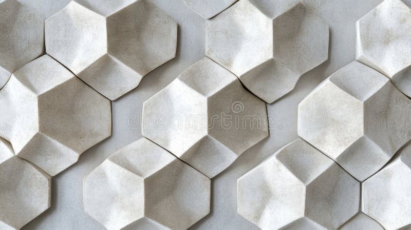 Decorative Wall Featuring Hexagonal Cement Tiles Arranged in a Modern ...