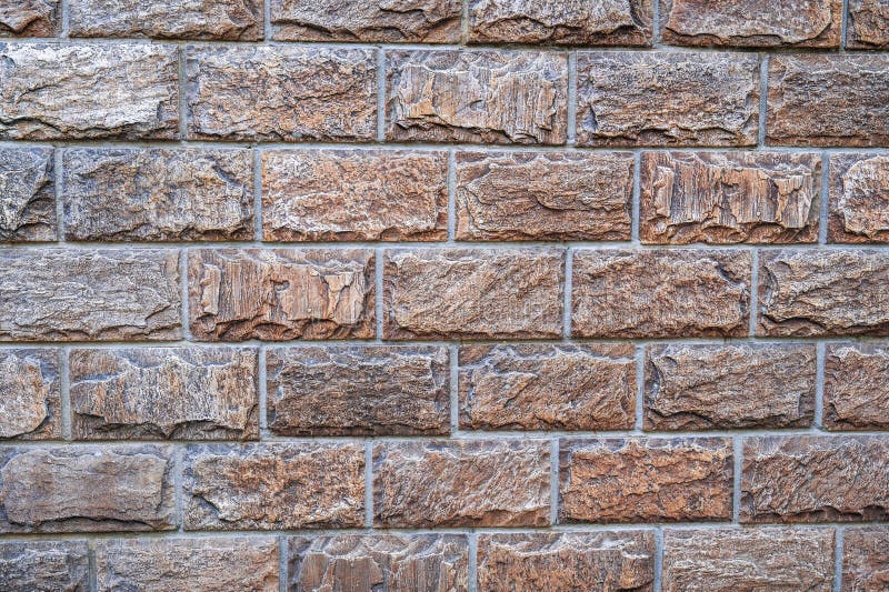 Decorative Wall Made of Decorative Bricks Stock Image - Image of cement ...
