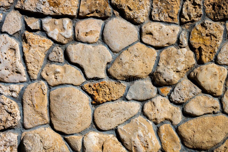 Decorative Wall Made of Natural Stone of Various Shapes and Sizes ...