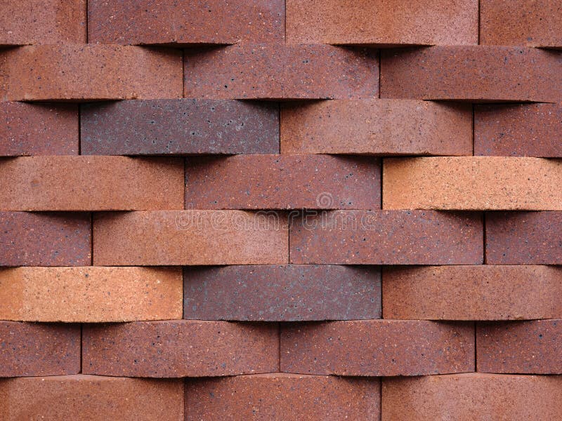 Decorative Wall Made of Red Round Bricks Stock Image - Image of round ...