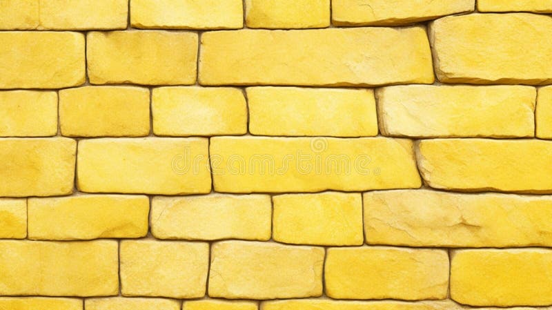 Wall Made of Yellow Large Bricks. Generative AI. Stock Illustration ...