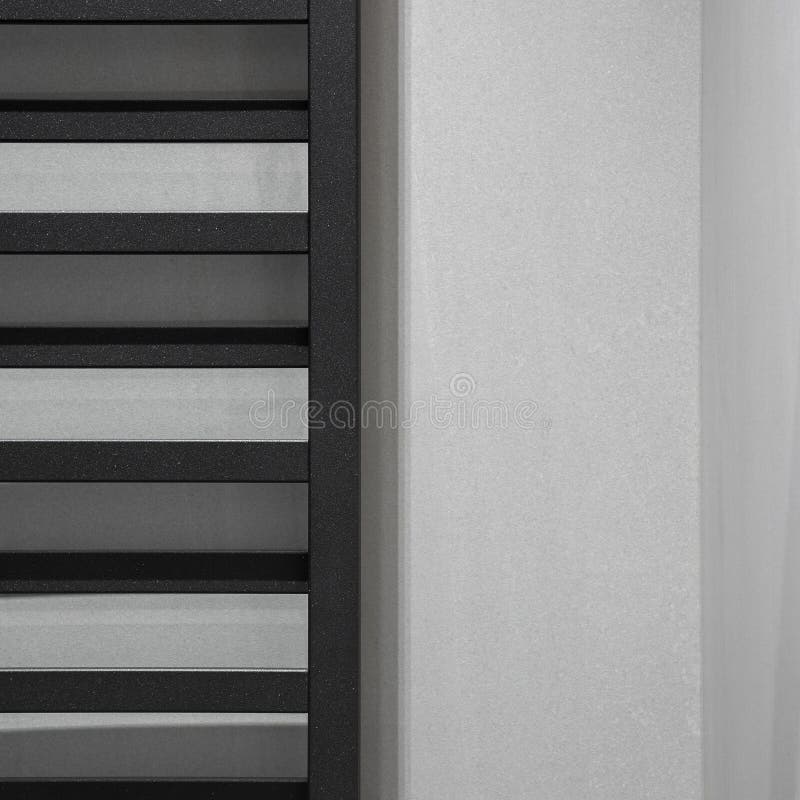Decorative Wall Mounted Black Radiator Stock Photo - Image of indoor ...