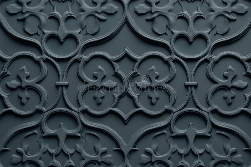 A Decorative Wall Panel with Dark, Embossed Details and Complex ...