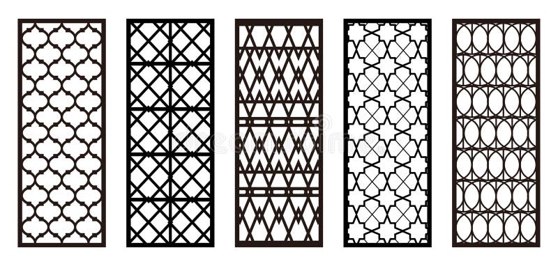 Decorative Wall Panels Set, Pattern with Abstract Flowers Stock Vector ...