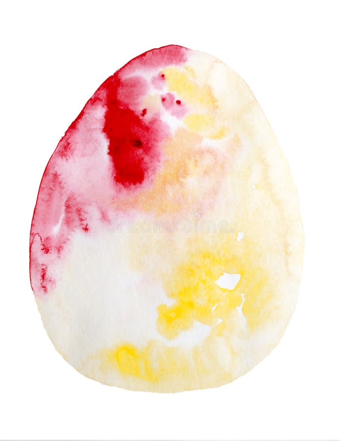 Decorative Water Color Red and Yellow Easter Egg Stock Image - Image of ...
