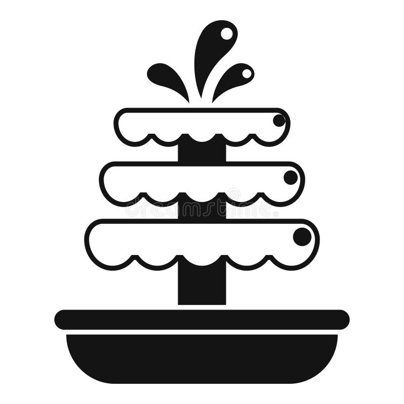 Decorative Water Fountain Cascading Water into Basin Icon Stock ...