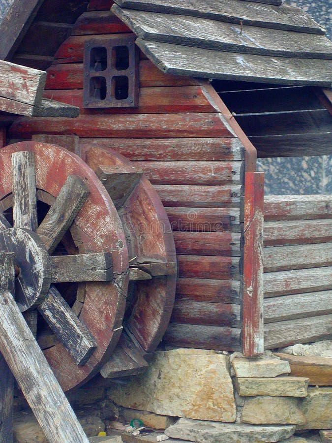 Decorative Water Mill Wheel Stock Photo - Image of carving, decorative ...