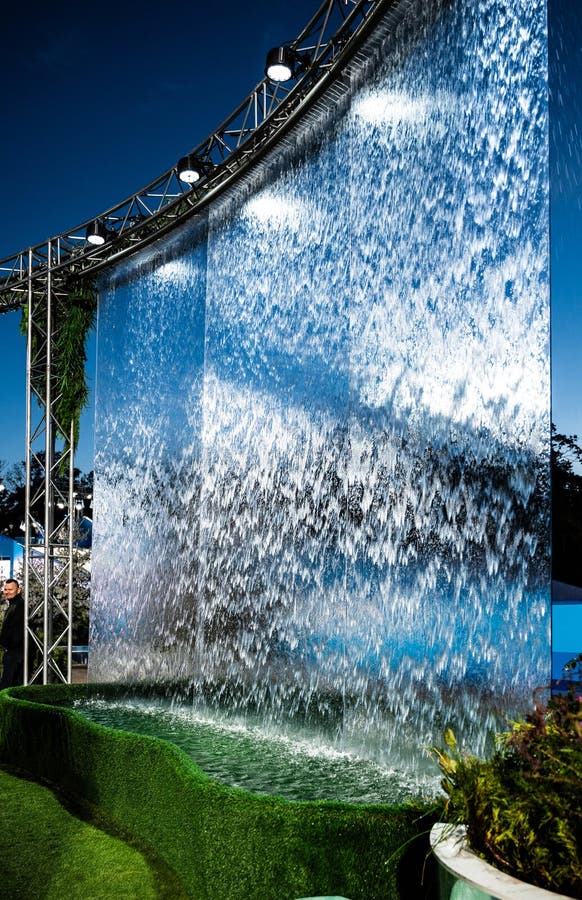 Decorative Waterfall in the Park Stock Image - Image of waterfall ...