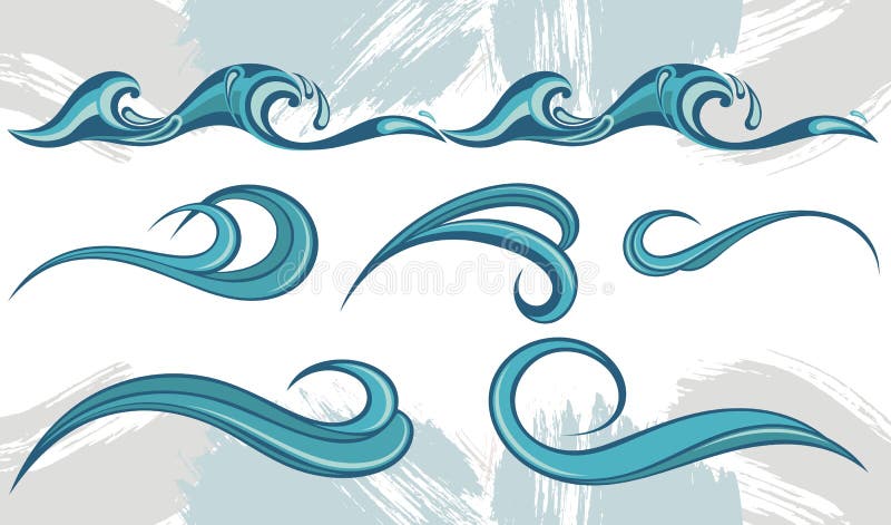 Set Vector Waves. Elements of the Design . Vector Illustration Stock ...