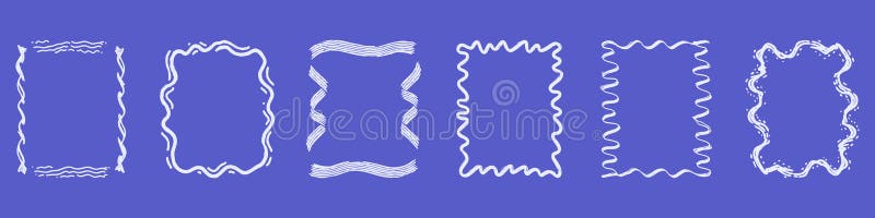 Decorative Wavy Frame Set. Creative Border Design Collection Stock ...