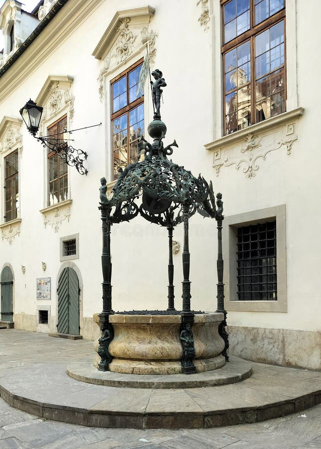 Landhaus Well with Iron Canopy, in the Historical Renaissance Courtyard ...